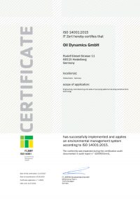 Recertified for quality and environmental management – Oil Dynamics GmbH